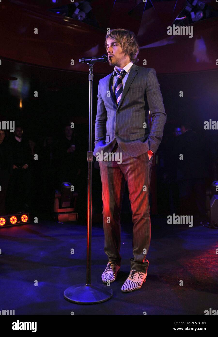 French singer Julien Dore performs live during a showcase for the ...
