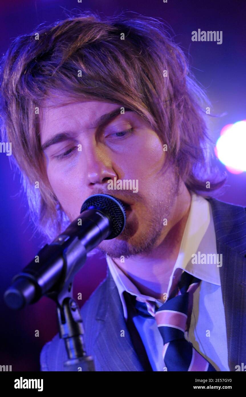 French singer Julien Dore performs live during a showcase for the ...