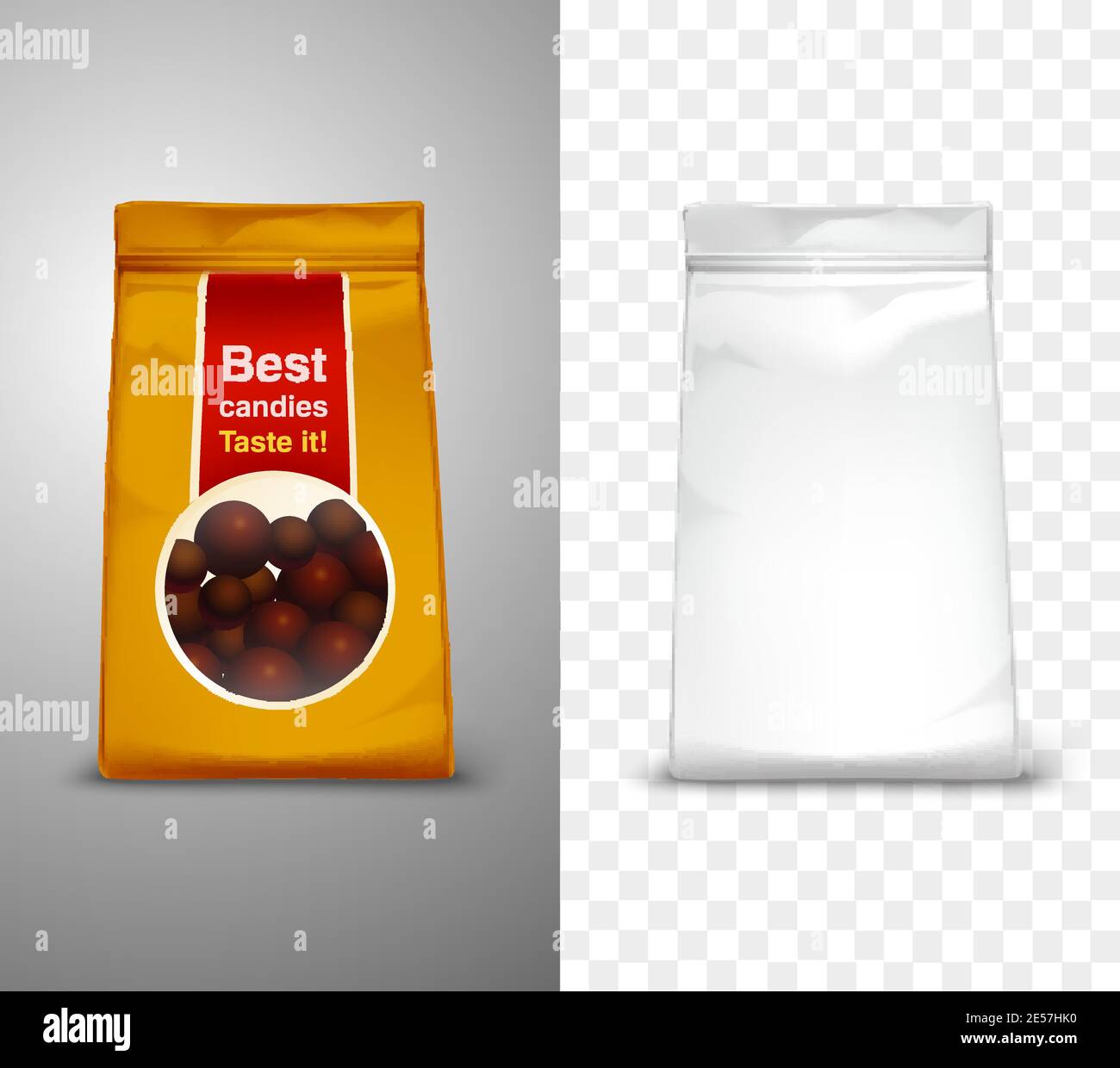 Blank packaging design with best candies pack for example realistic ...