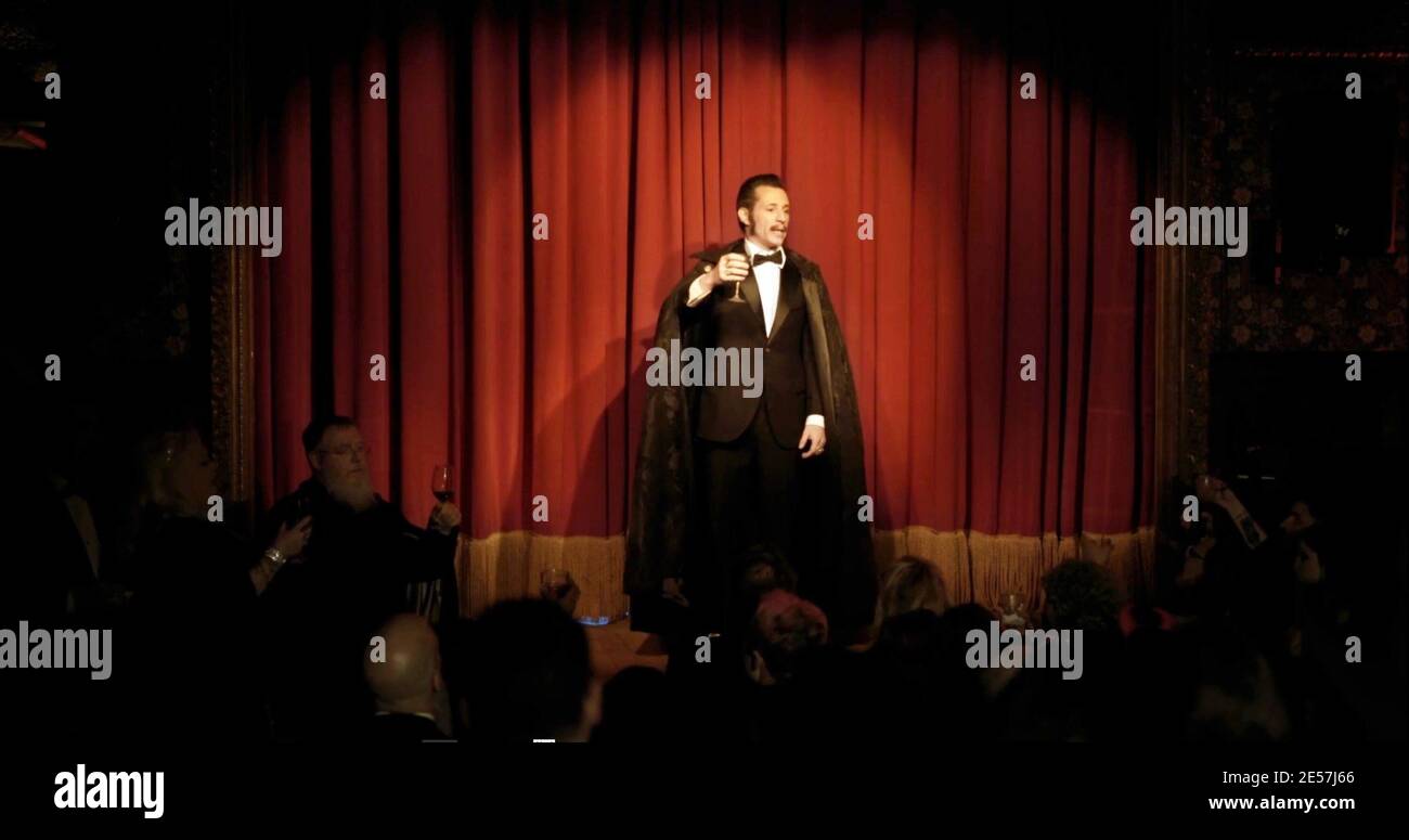 AN AMERICAN SATAN, Reverend Adam Cardone (on stage), Peter H. Gilmore ...