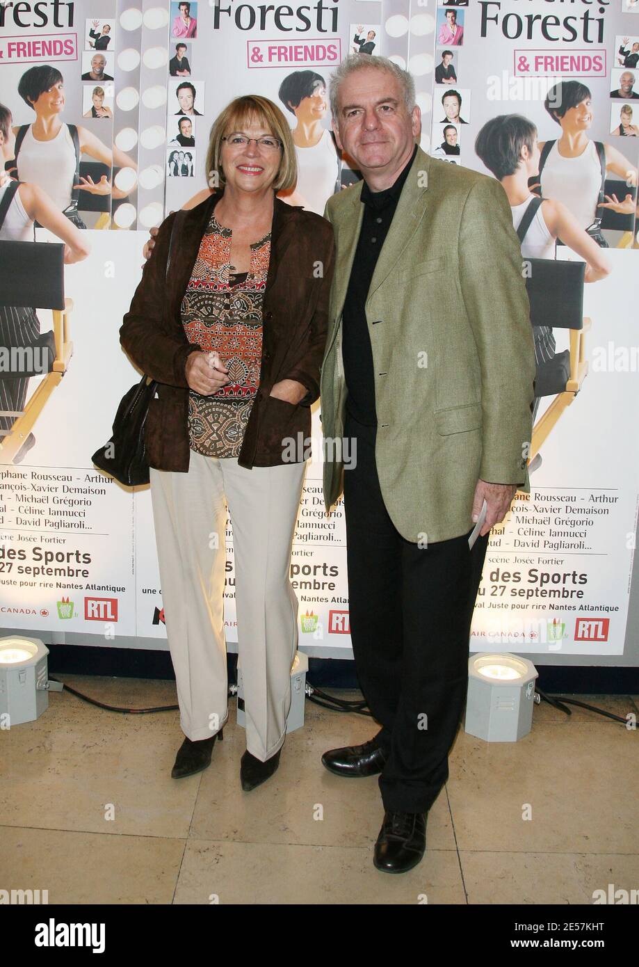 TV presenter Jacky and his wife arriving for the premiere of 'Florence ...