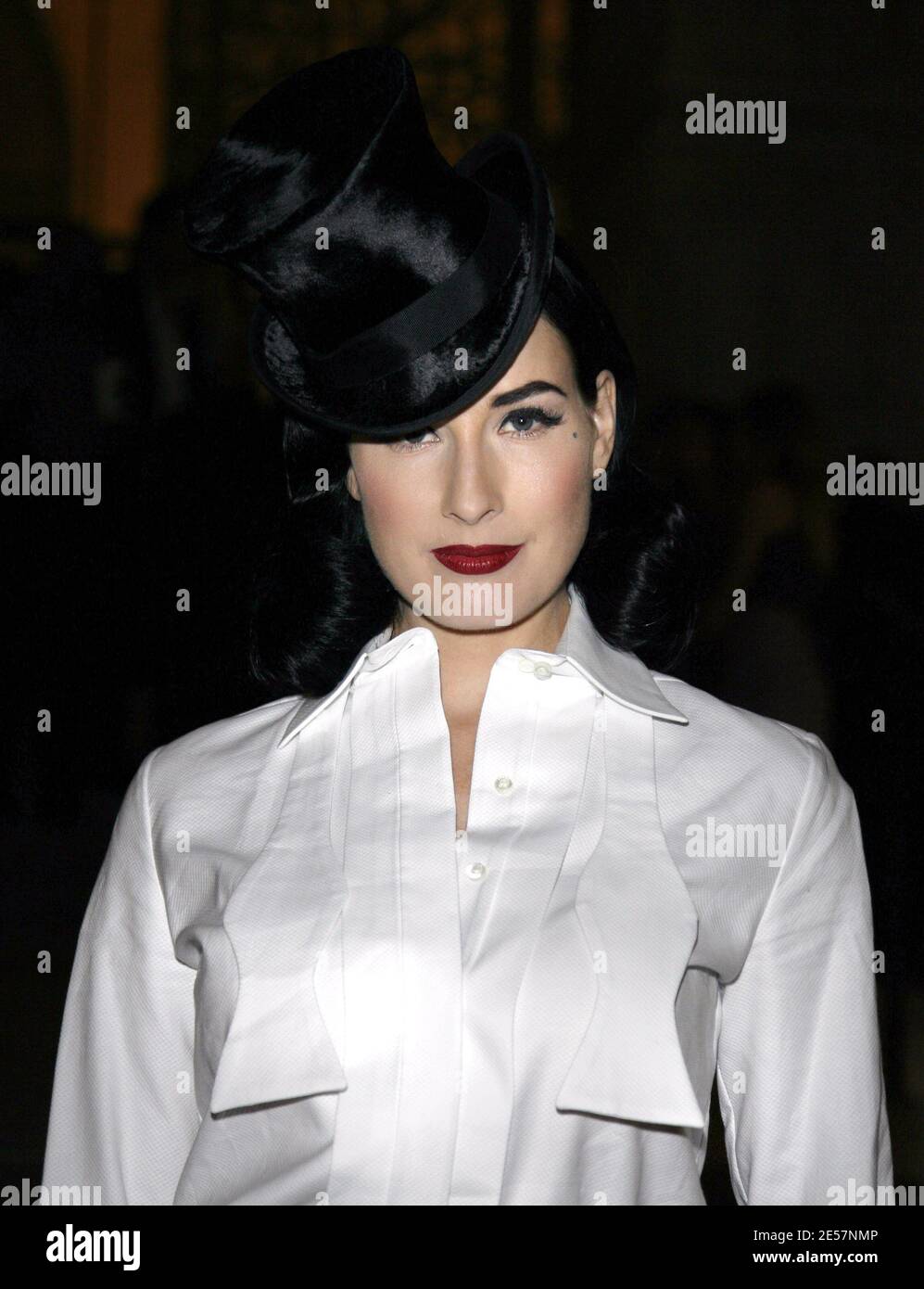 American burlesque dancer Dita Von Teese arrives at star photographer ...