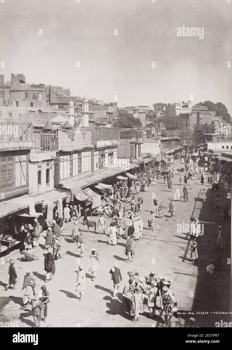 19th century vintage photograph: Principal Street Peshawar. India, now ...