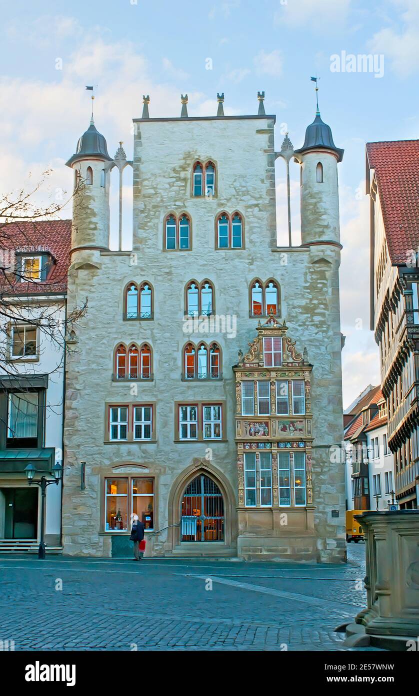 The ornate stone building of Templehaus (Temple House), located in ...