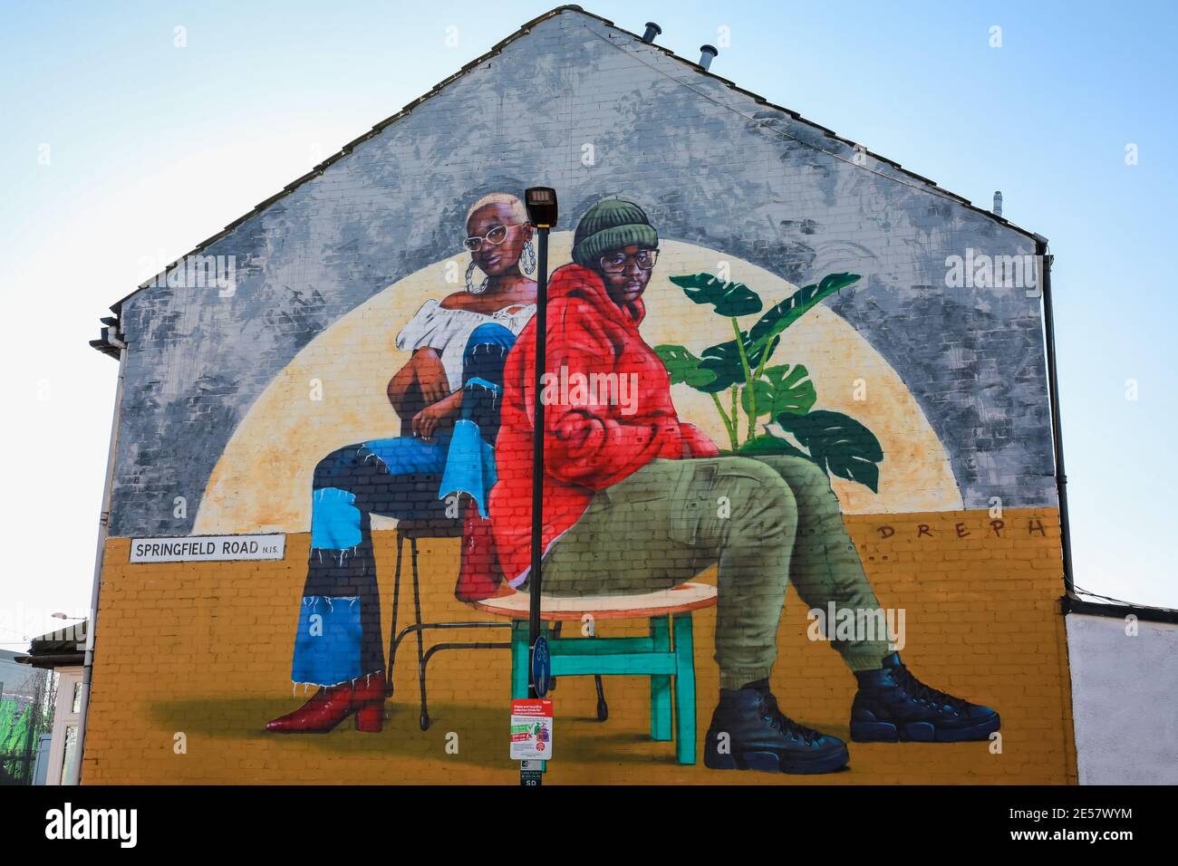 London, UK. 25 January 2021. Street Art London. Mural by Dreph in ...