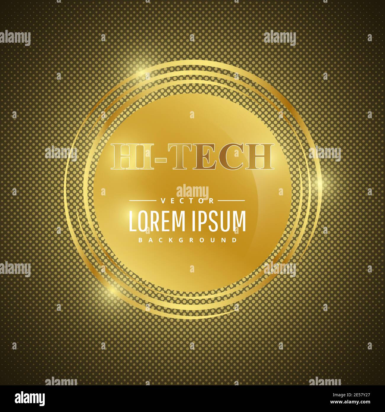 Gold hi-tech banner with glowing light technology background.Vector ...