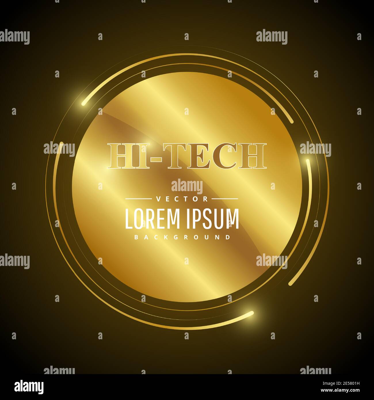 Gold hi-tech banner with glowing light technology background.Vector ...