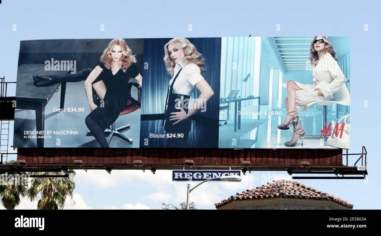 Madonna's new H&M ads. Los Angeles, Ca. 3/23/07 [[rac]] Stock Photo - Alamy