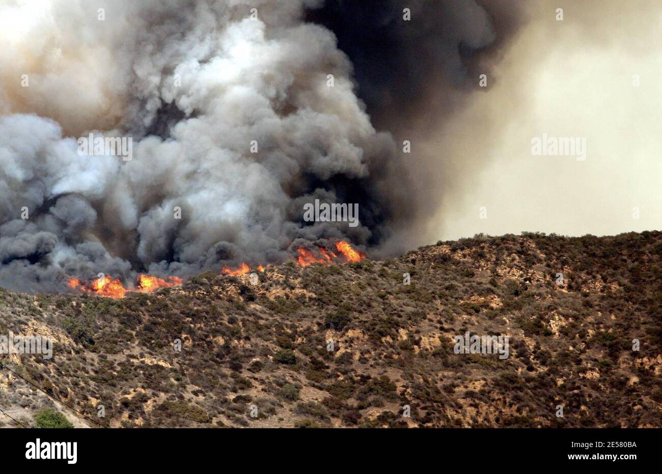 The famous Hollywood sign was in danger today as a fire raged on the ...