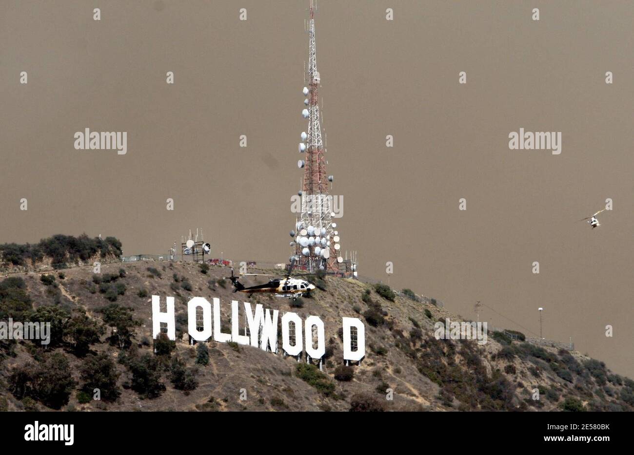 The famous Hollywood sign was in danger today as a fire raged on the ...