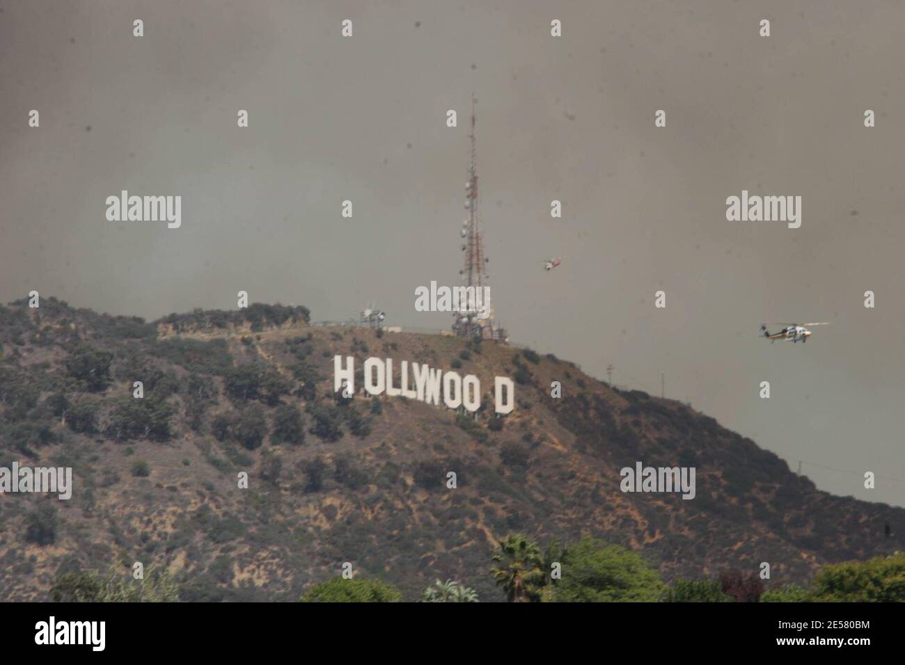The famous Hollywood sign was in danger today as a fire raged on the ...