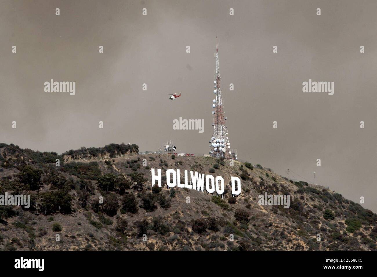 The famous Hollywood sign was in danger today as a fire raged on the ...