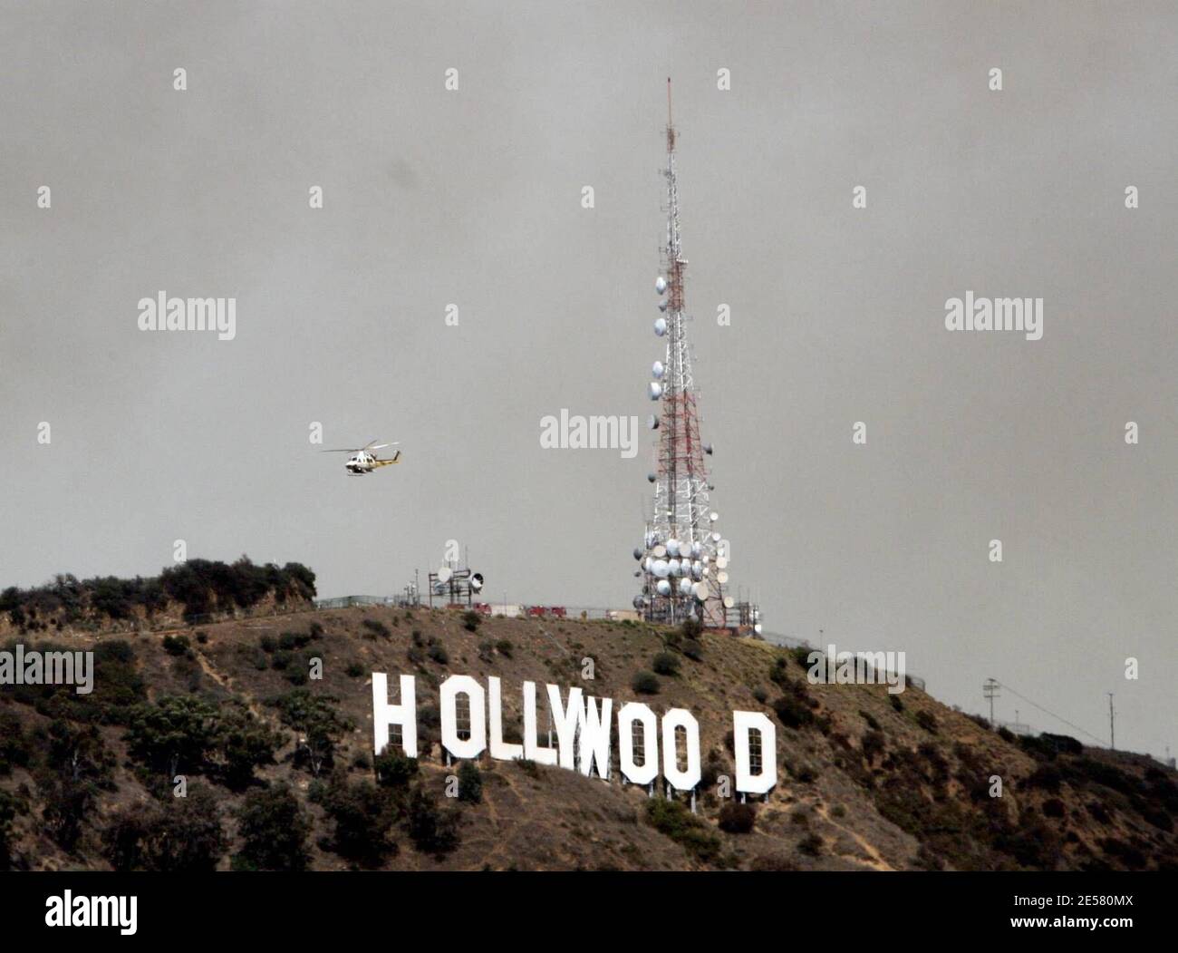 The famous Hollywood sign was in danger today as a fire raged on the ...