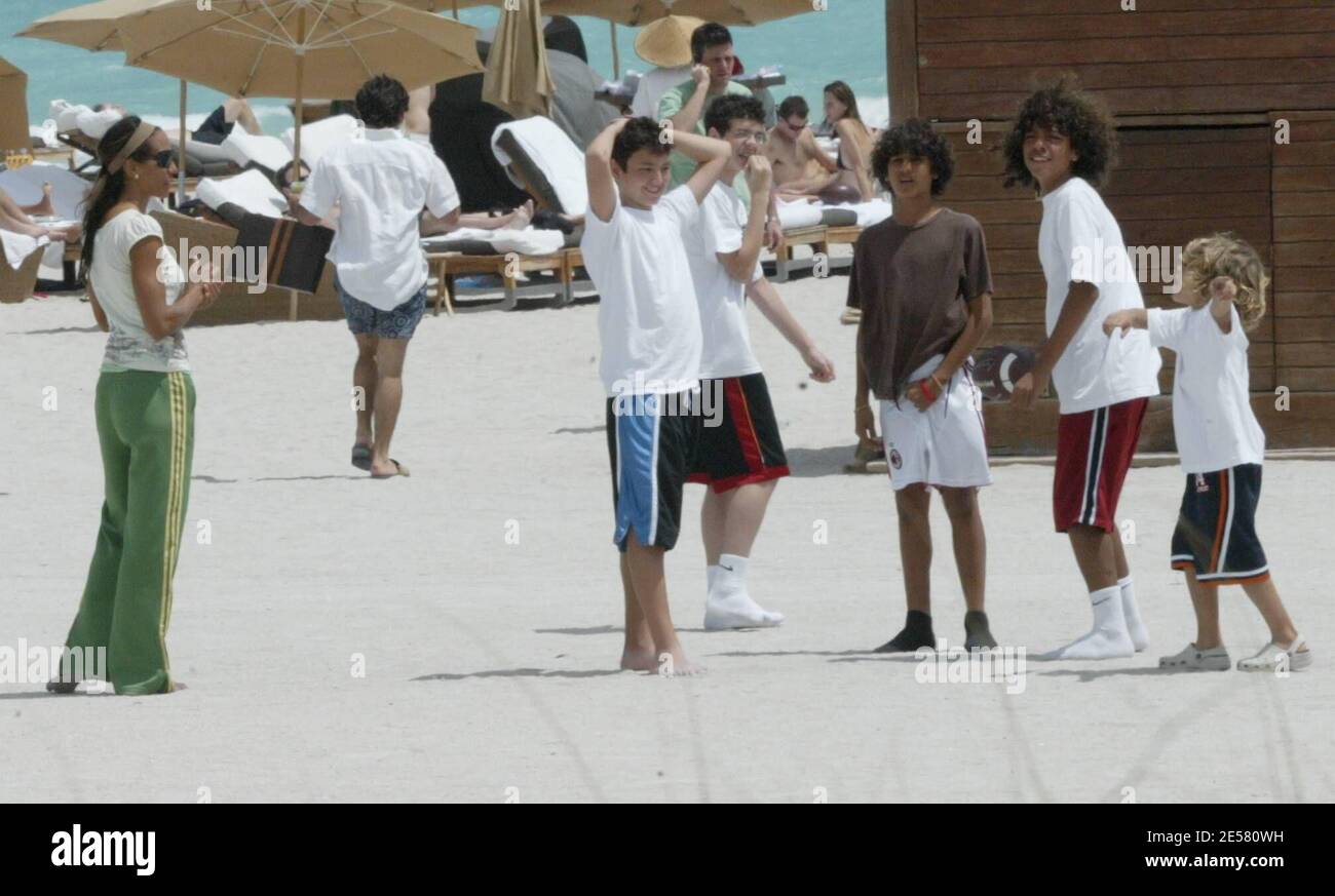Barbara Becker and sons Noah & Elias enjoy a day with friends playing ...