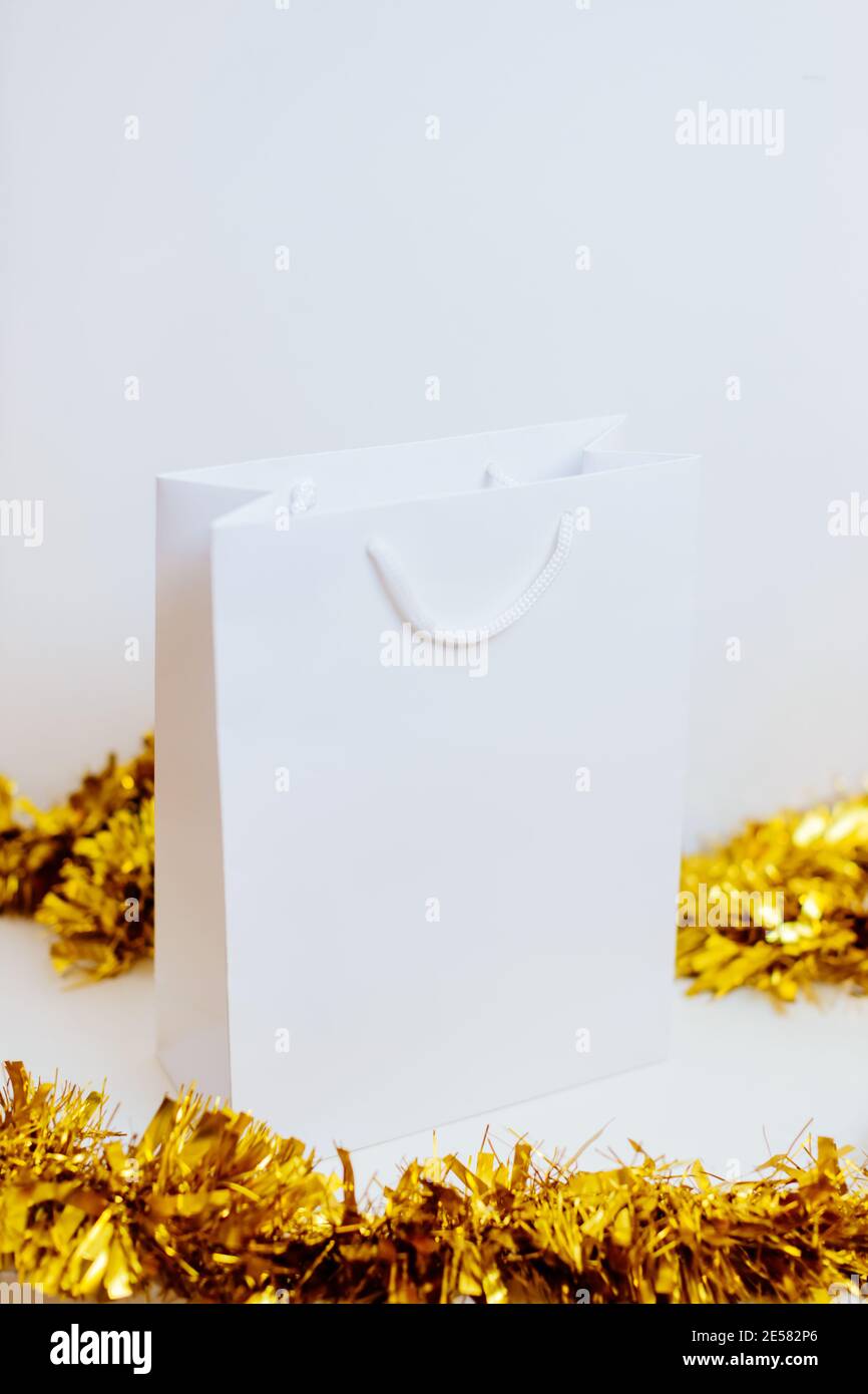 merchandise paper bag mockup template Stock Photo - Alamy