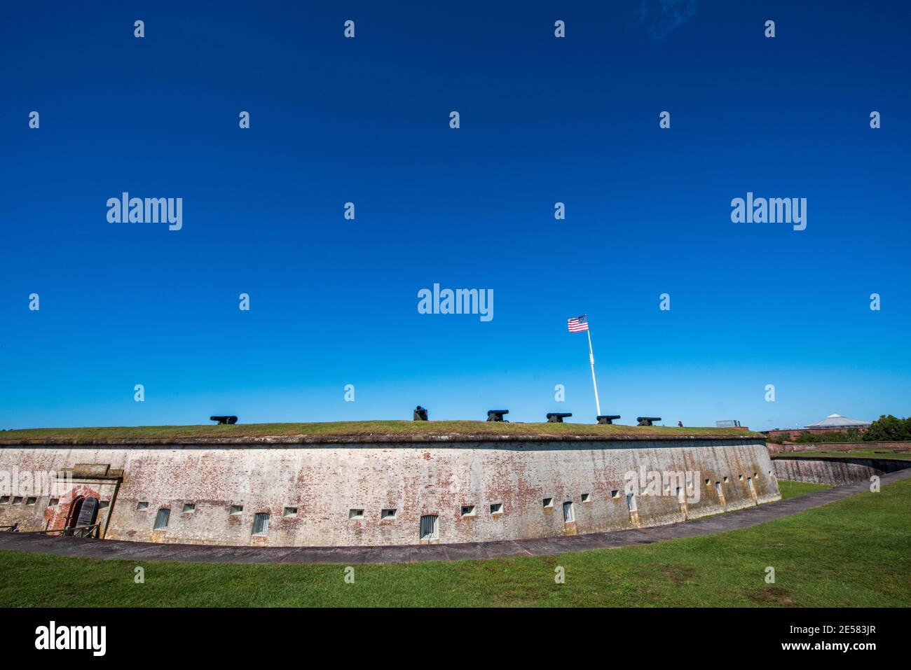 Surrounding Fort Macon's citadel is the sunken area known as the ditch ...