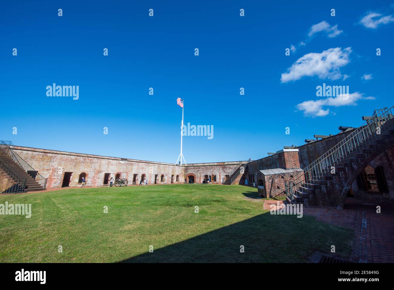 View of the parade ground at Fort Macon State Park in Atlantic Beach ...