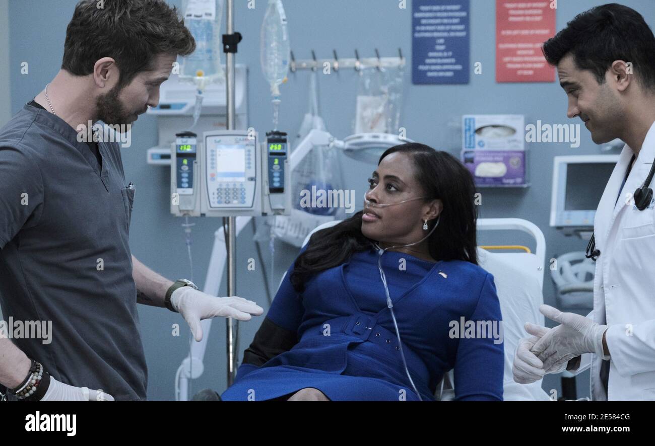 THE RESIDENT, from left: Matt Czuchry, Nichelle Hines, Manish Dayal ...