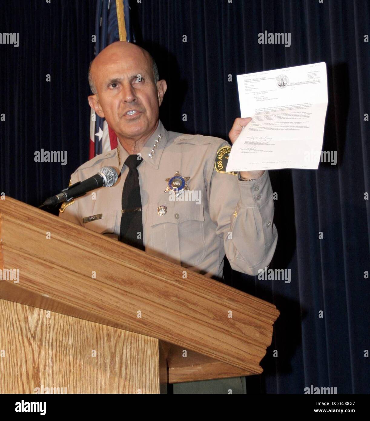 Sheriff Lee Baca holds a press conference with Undersheriff Larry ...