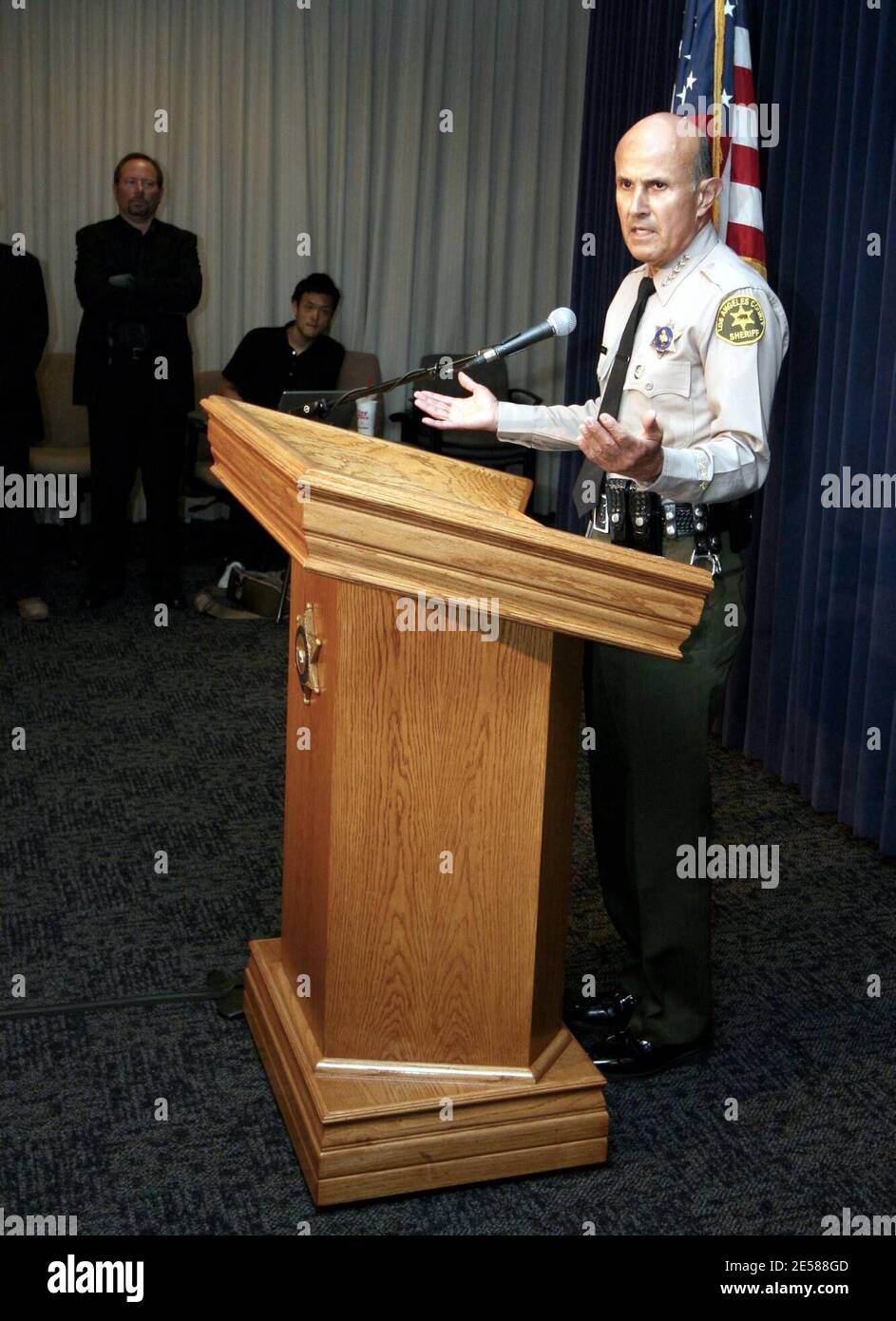 Sheriff Lee Baca holds a press conference with Undersheriff Larry ...