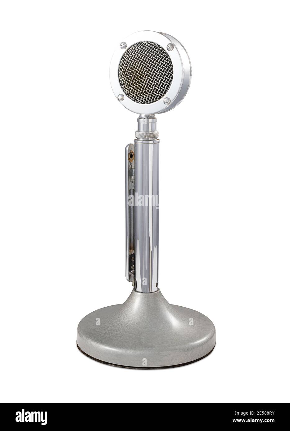 Front view of a 1930s desktop radio microphone Stock Photo - Alamy