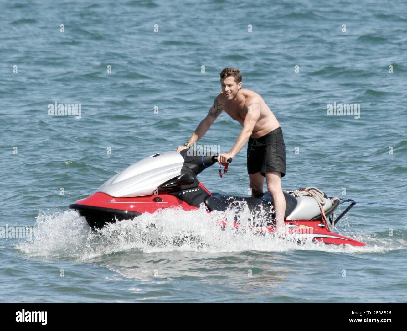Harry Morton shows off his skills with a jet ski. Malibu, Calif. 7/1/07 ...