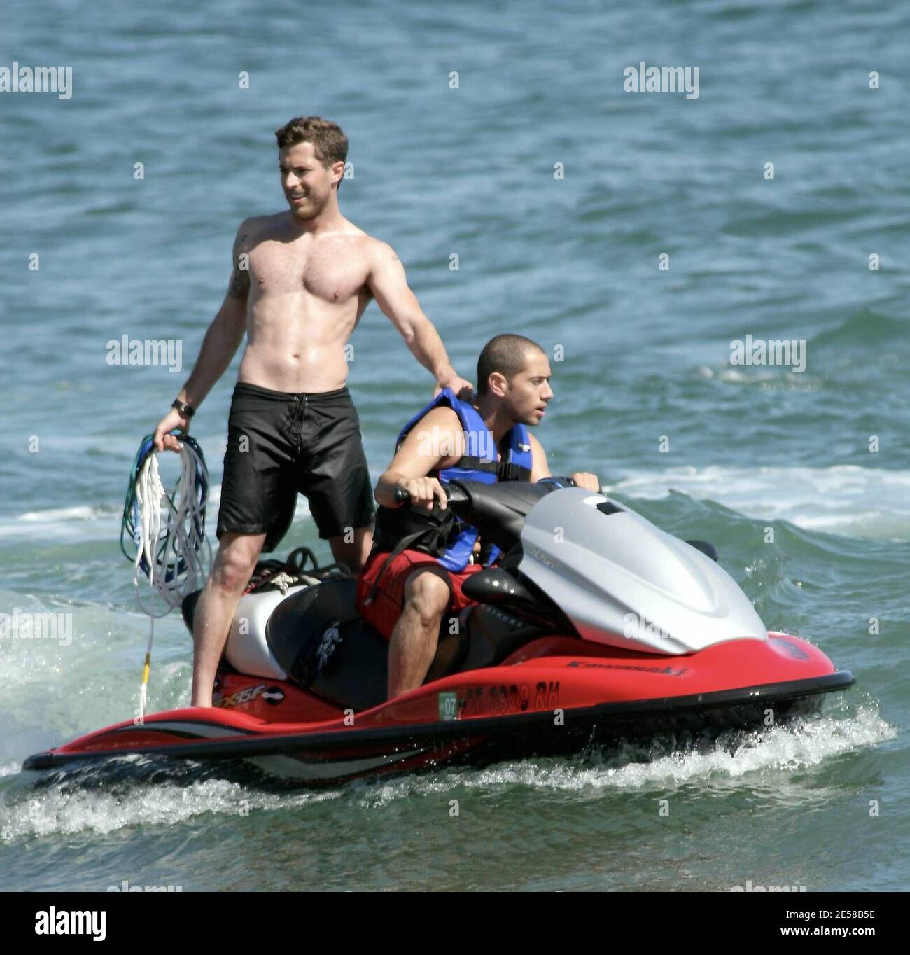 Harry Morton shows off his skills with a jet ski. Malibu, Calif. 7/1/07 ...