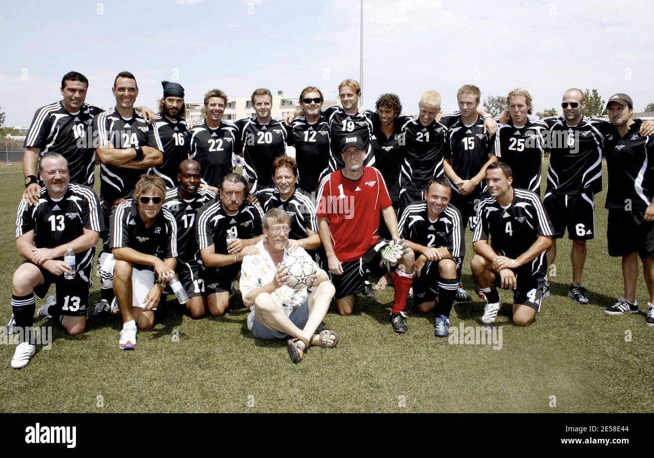 Celebrities turn out to play a soccer match for charity. The event was ...