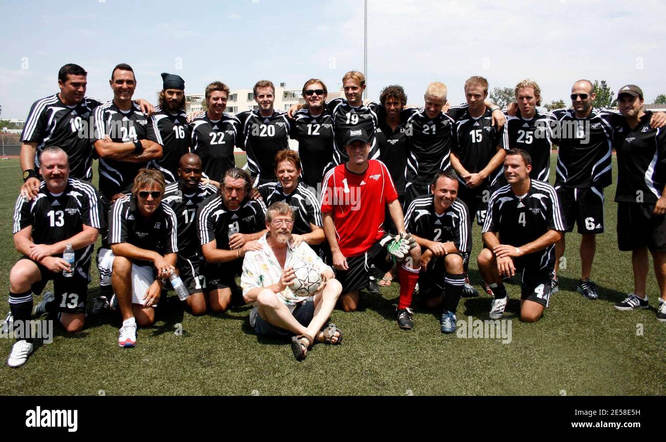 Celebrities turn out to play a soccer match for charity. The event was ...