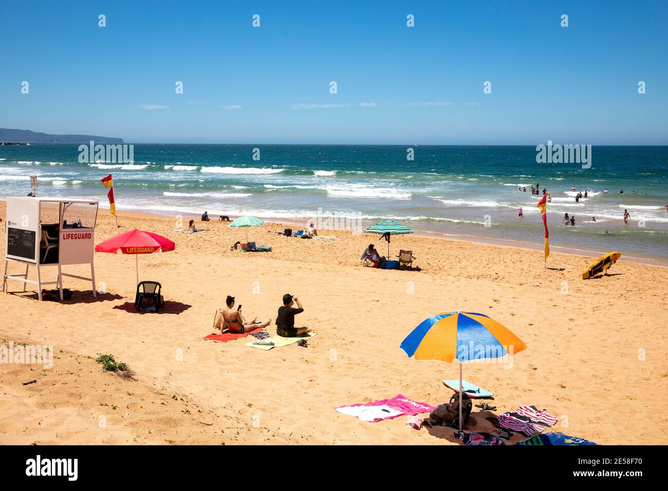 Summer beach scene Australia, Palm Beach in Sydney with australian ...