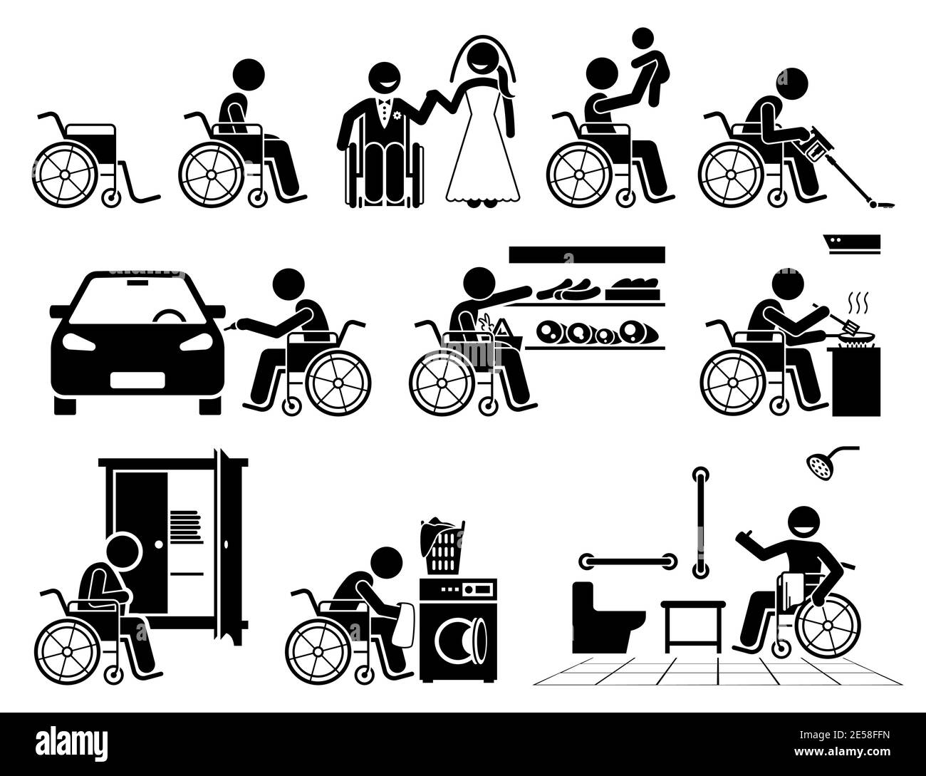 Helping wheelchair house Cut Out Stock Images & Pictures - Alamy