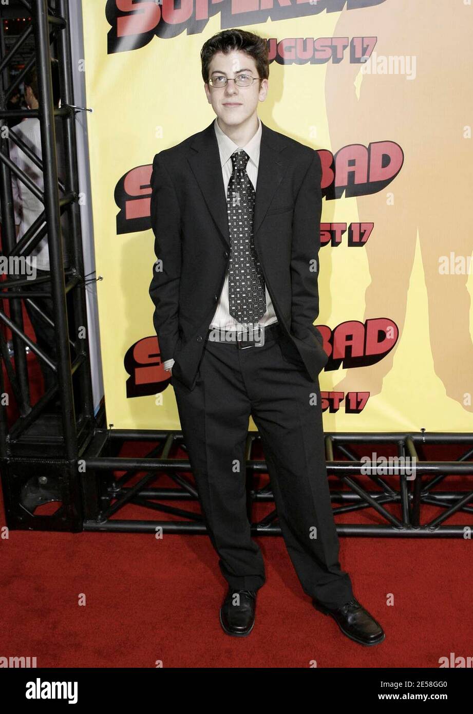 Christopher Mintz Plasse attends the "Superbad" premiere. Hollywood ...