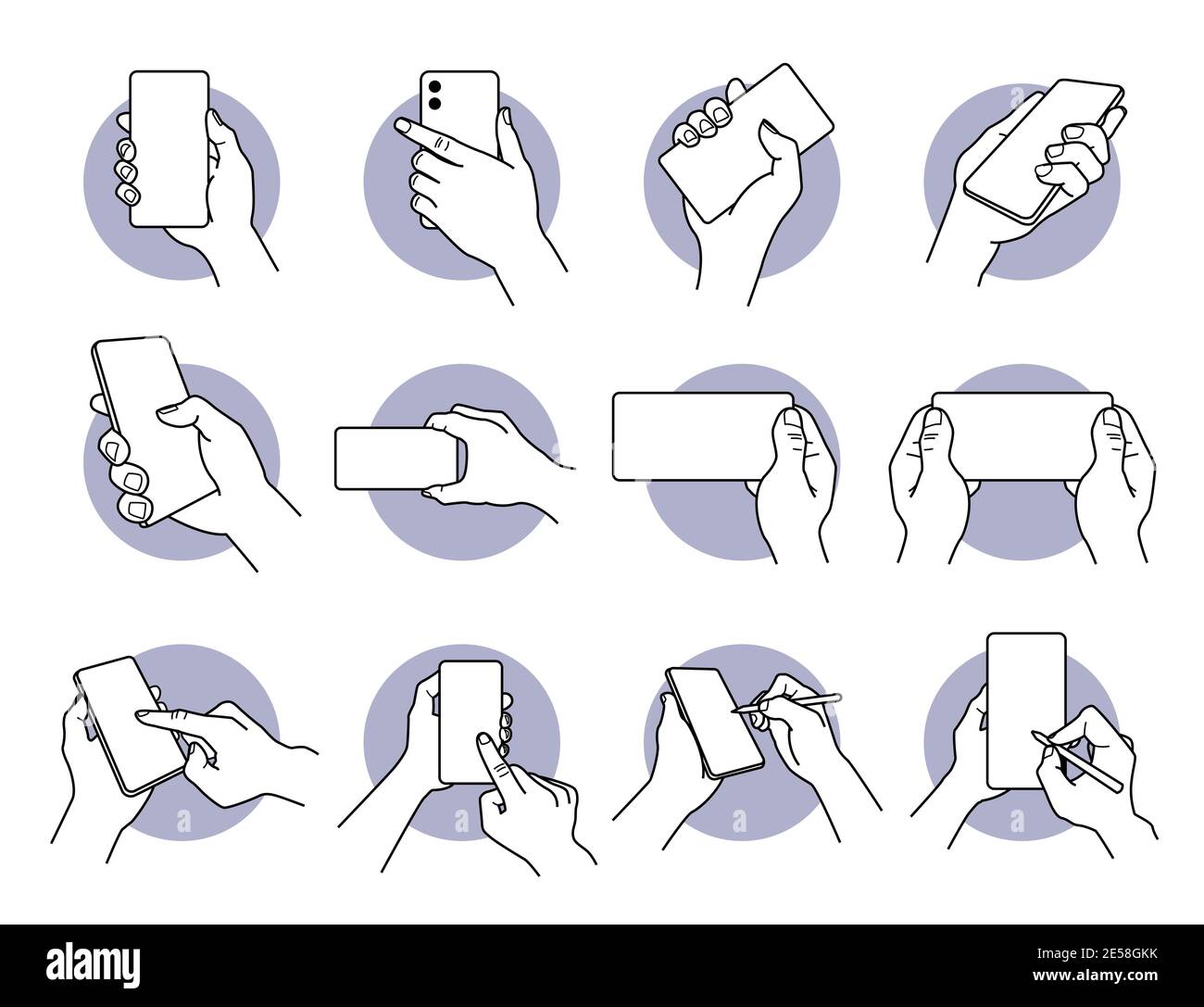 Hand holding flip cell phone Stock Vector Images - Alamy