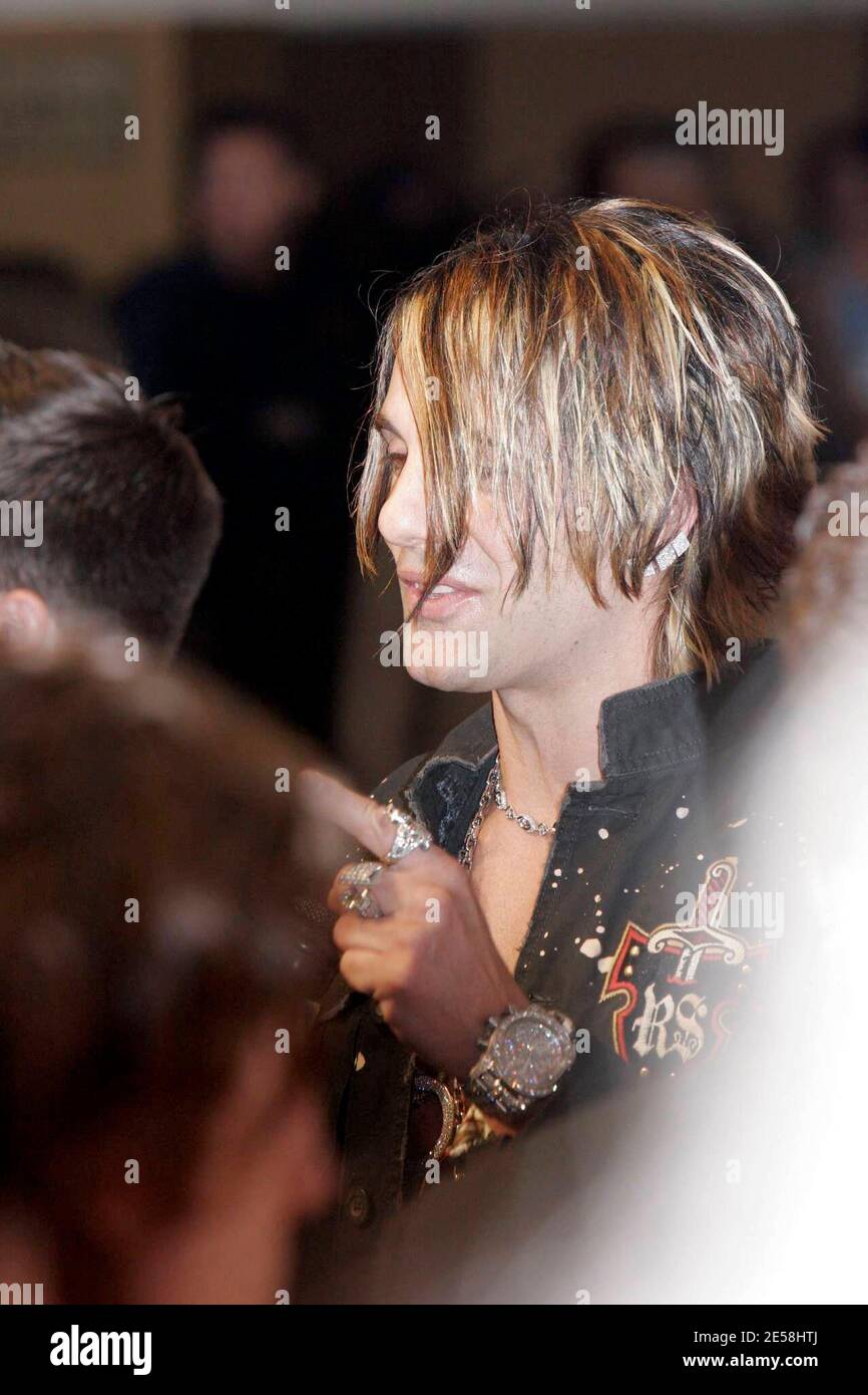 Criss Angel greets the press and his fans on the red carpet at the LAX ...