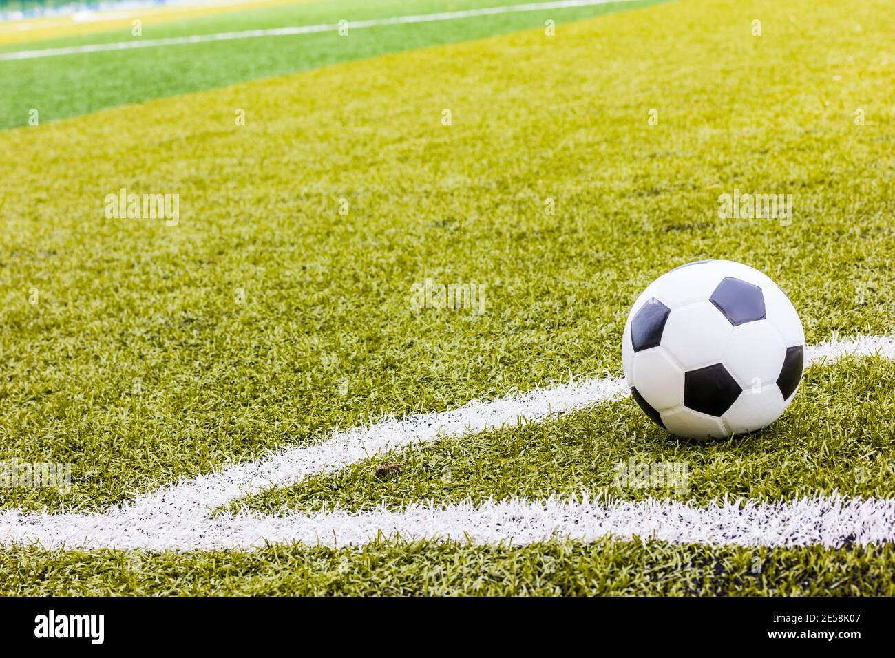 Soccer grass field with marking and ball, Sport Stock Photo - Alamy