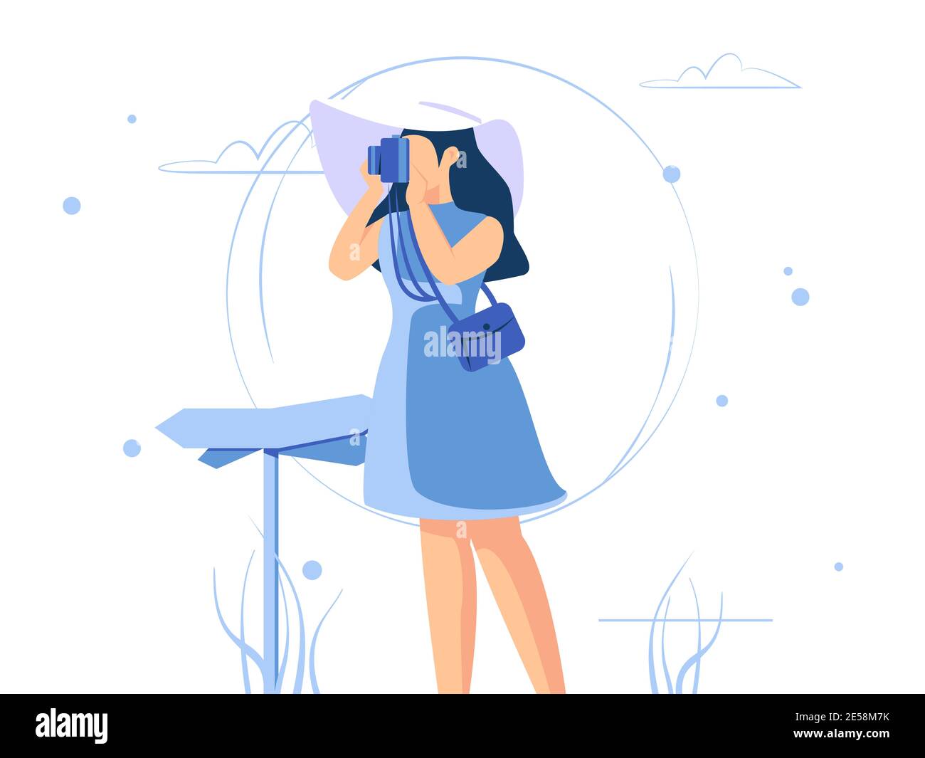 Women enjoy vacations and adventures. adventure and photo shoot. Female ...