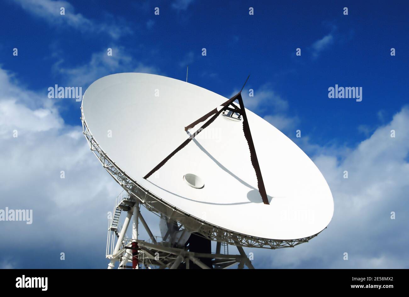Low angle view of a satellite receiving station digital dish Stock ...