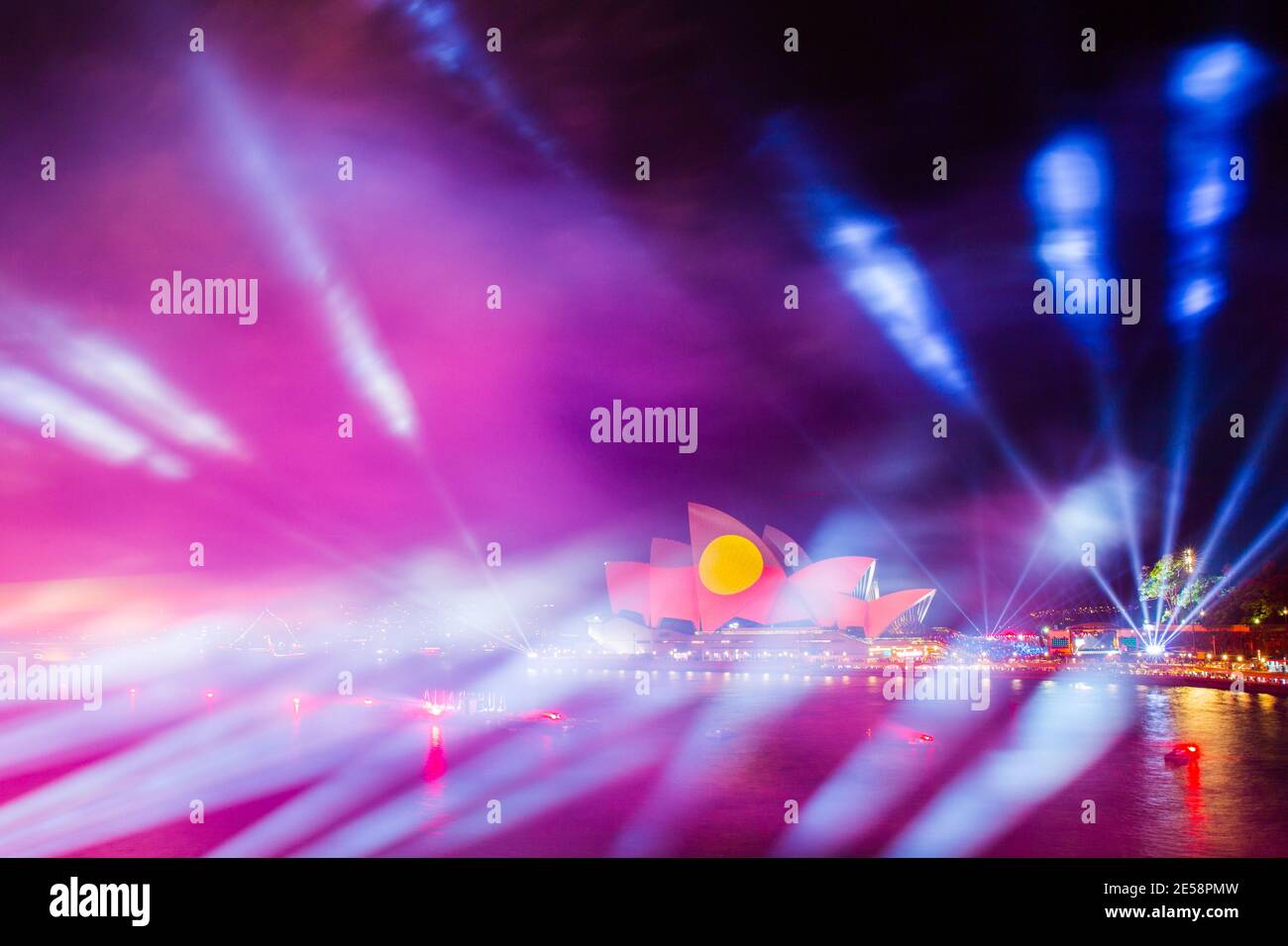 Sydney, Australia, 26 January 2021. A fireworks display and special ...