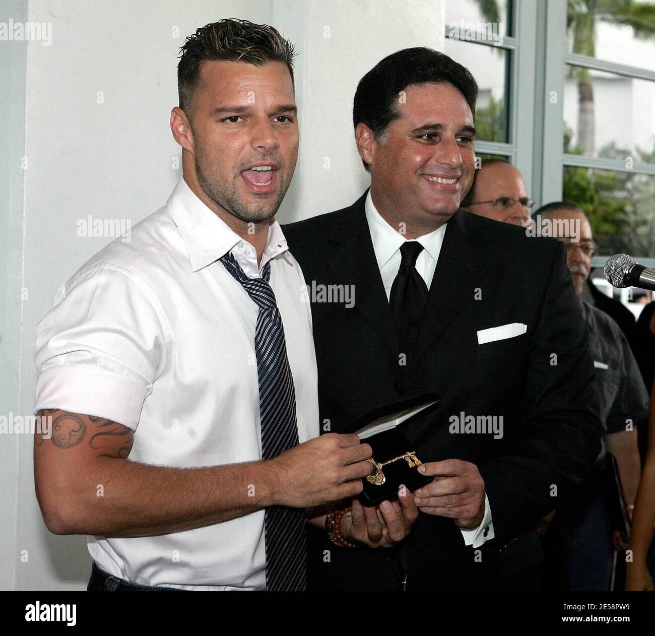 Ricky Martin receives the key to the City of Miami Beach, Florida from ...