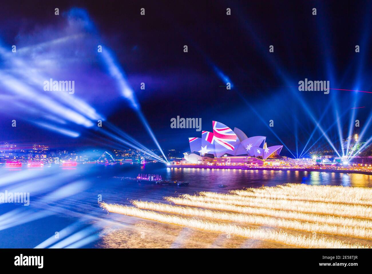 Sydney, Australia, 26 January 2021. A fireworks display and special ...