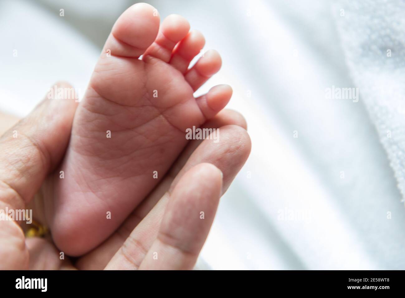 Newborn baby feet wrapped Stock Photo - Alamy