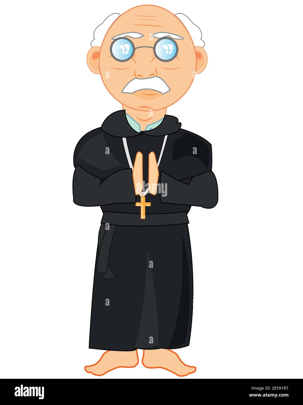Vector illustration of the grandparent of the priest praying god Stock ...