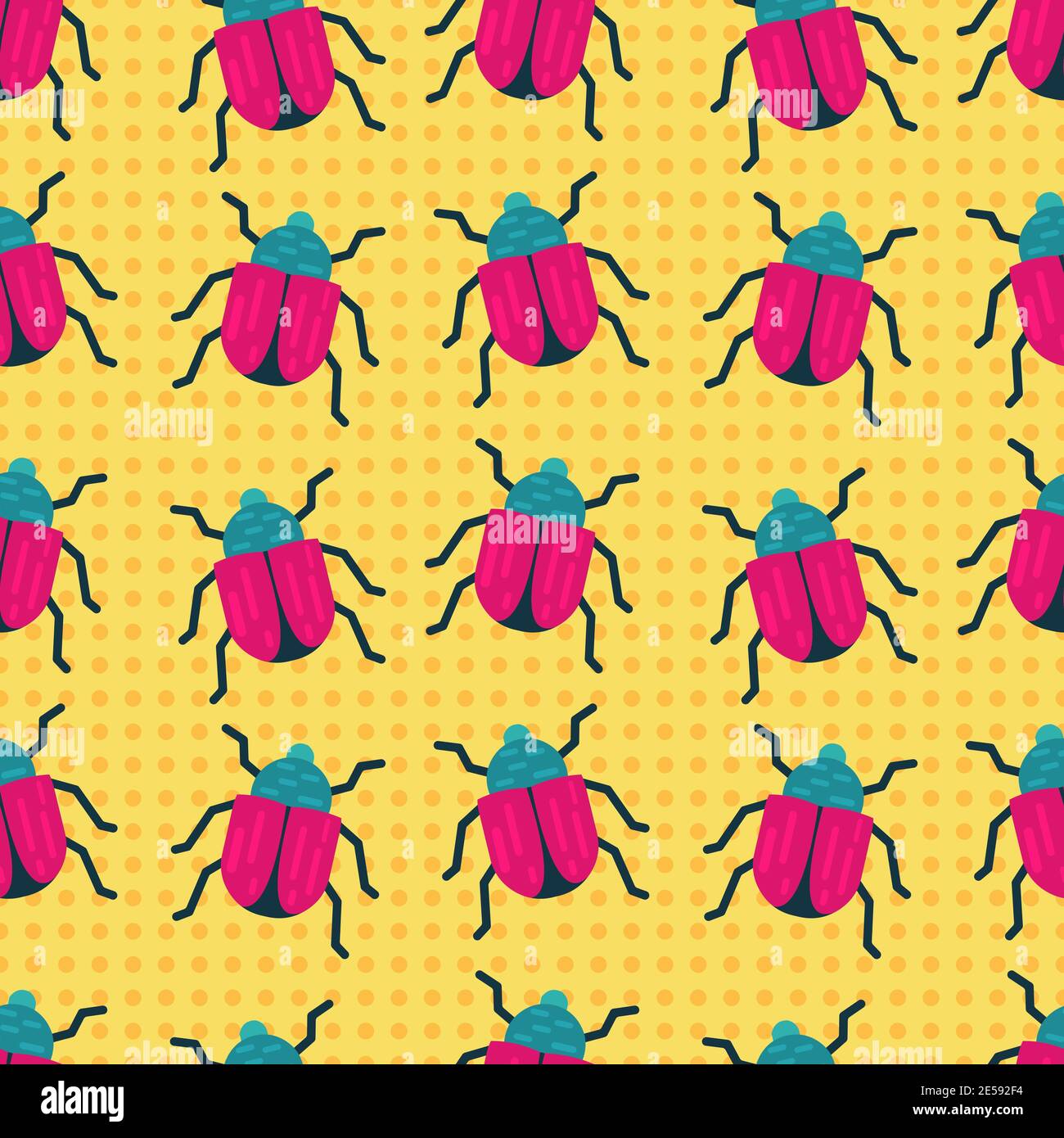 beetle insect seamless pattern vector illustration Stock Vector Image ...