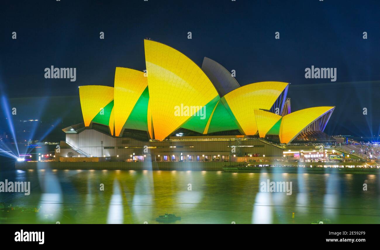 Sydney, Australia, 26 January 2021. A fireworks display and special ...