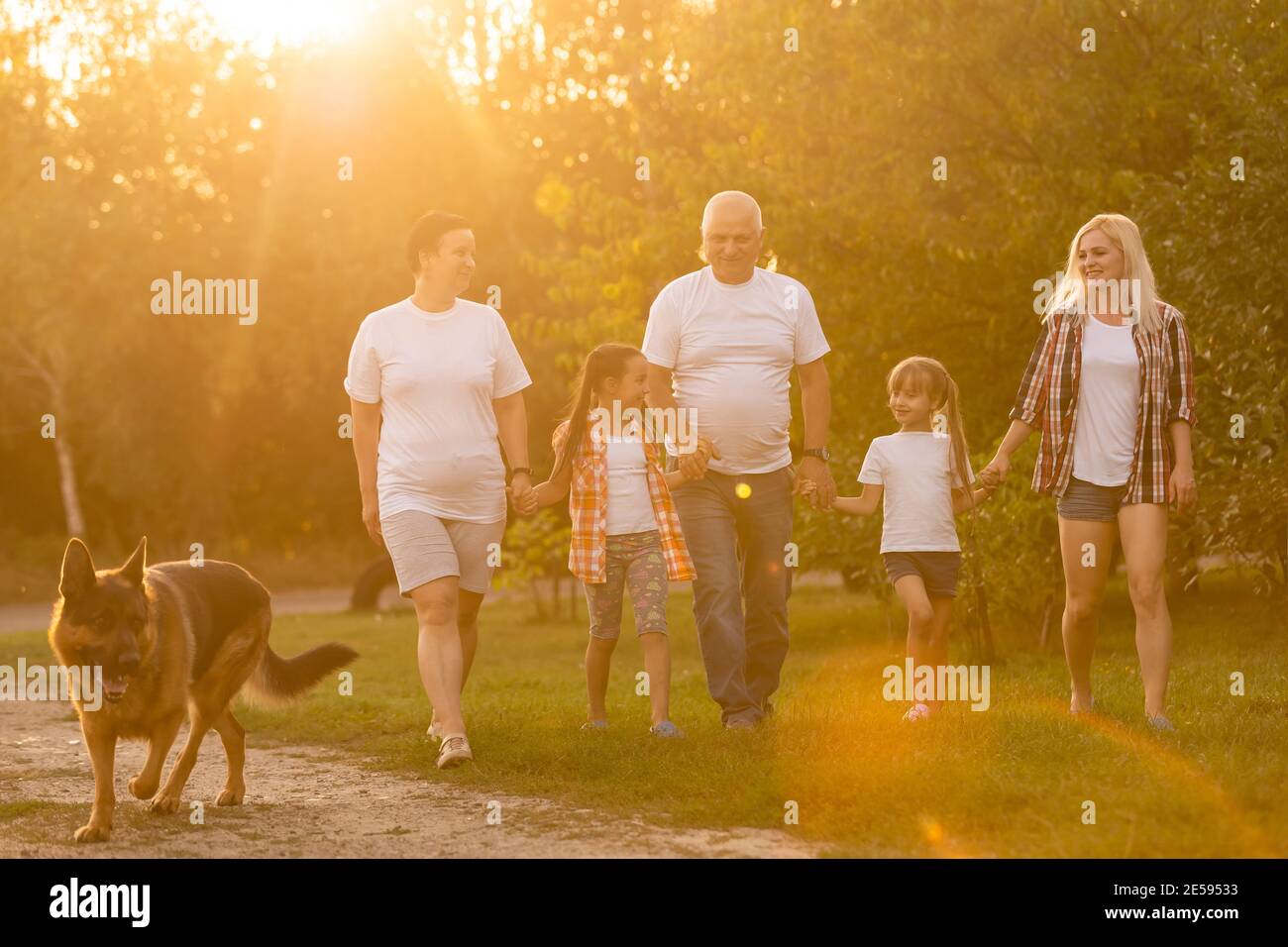 Multi Generation Family On Countryside Walk Stock Photo - Alamy