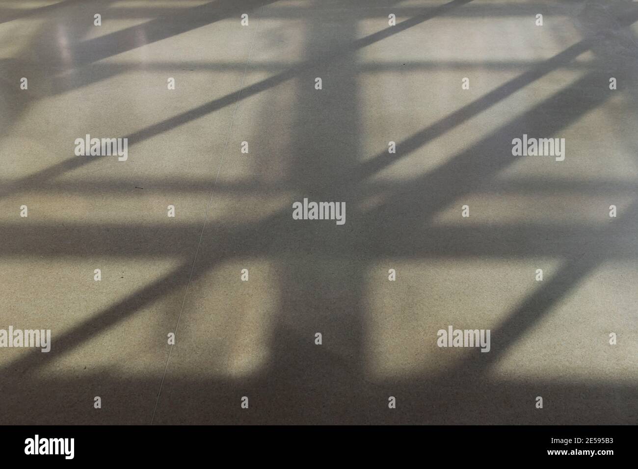 The sun light shine in empty room passed through glass window and make ...