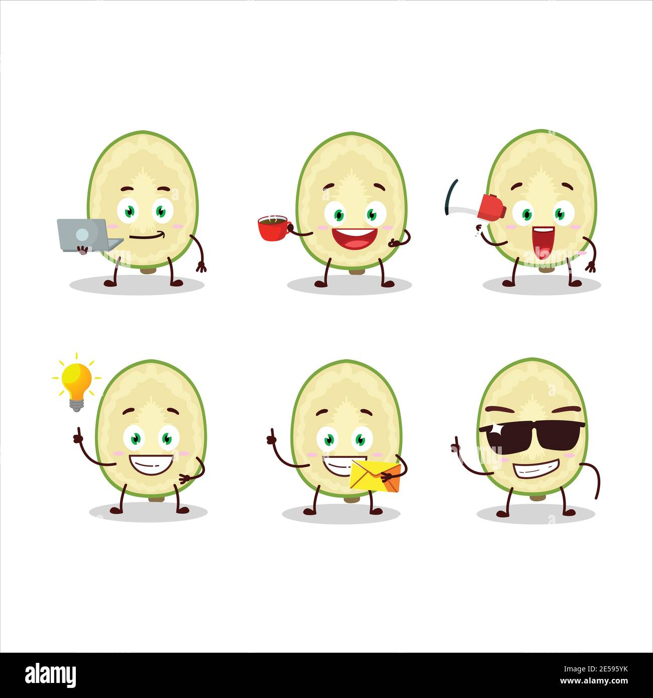 Slice of ambarella cartoon character with various types of business ...