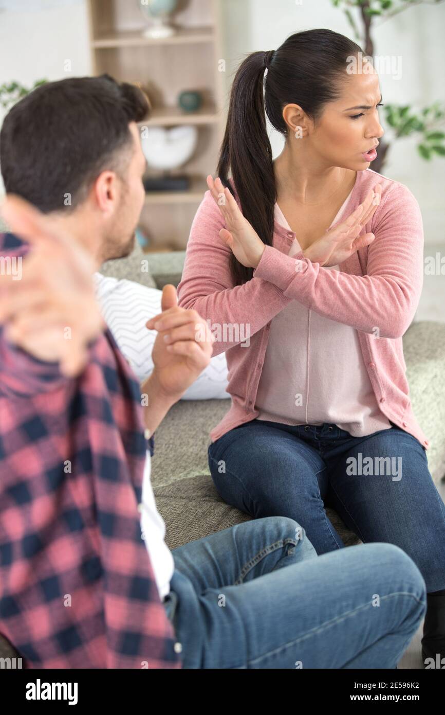 couple gesticulating during heated argument Stock Photo - Alamy