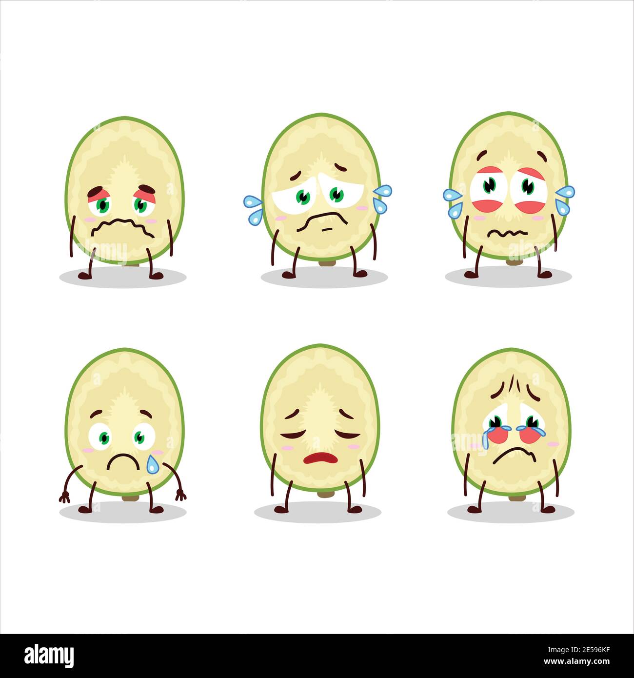 Slice of ambarella cartoon character with sad expression. Vector ...