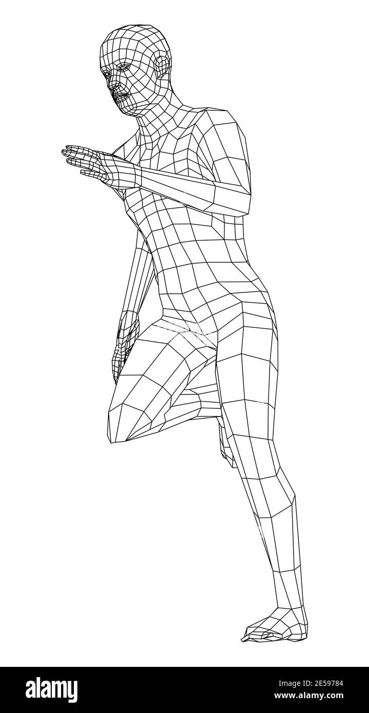 Wireframe running man. Vector Stock Vector Image & Art - Alamy